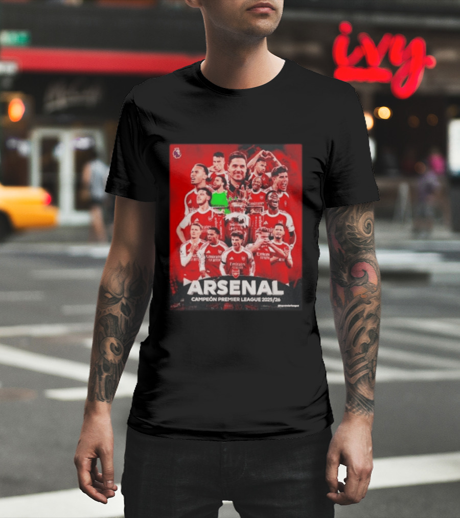 Arsenal Campeón Premier League 2025 2026 Team Players Celebration T-Shirt