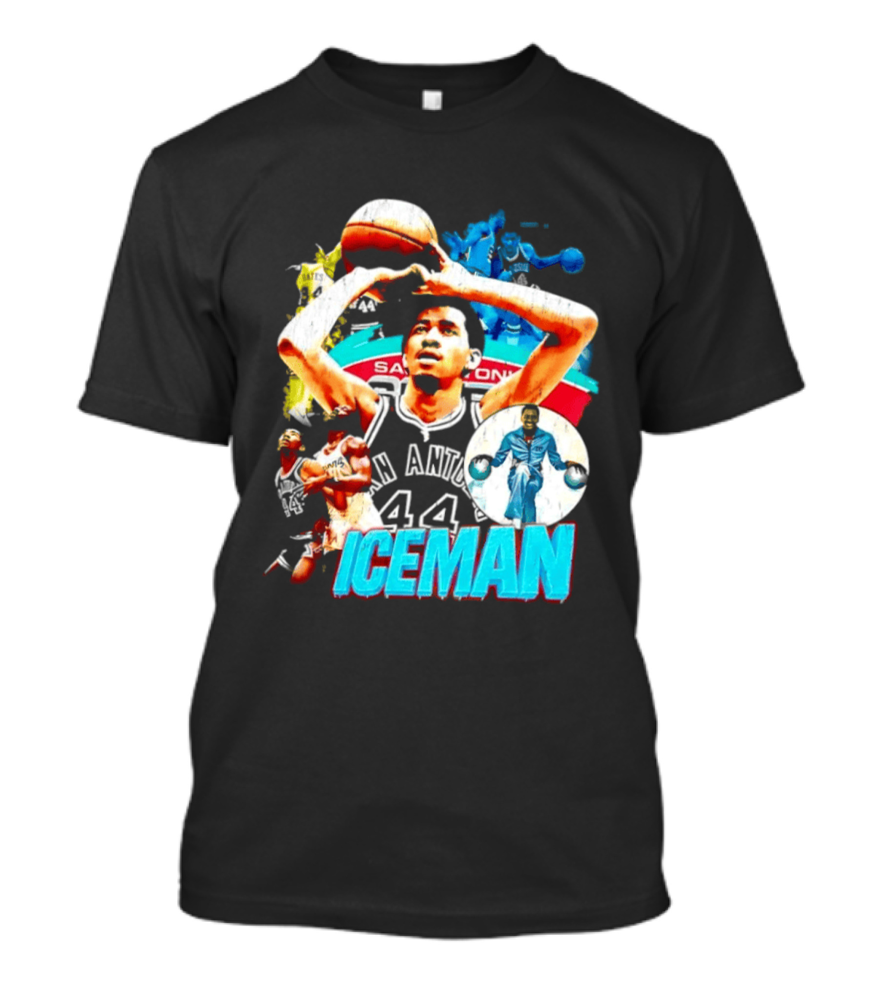 George Gervin Iceman San Antonio Spurs 44 Basketball Legend T-Shirt