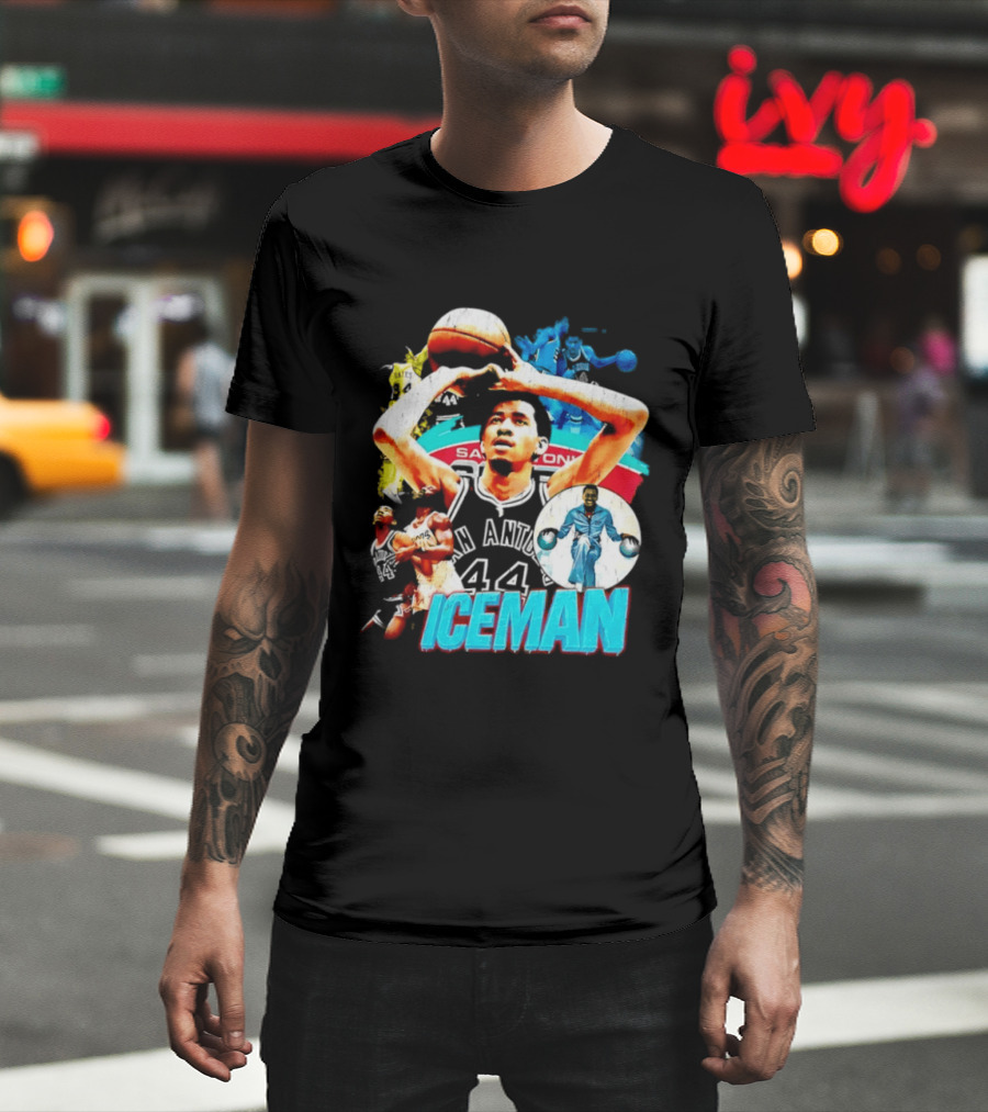 George Gervin Iceman San Antonio Spurs 44 Basketball Legend T-Shirt