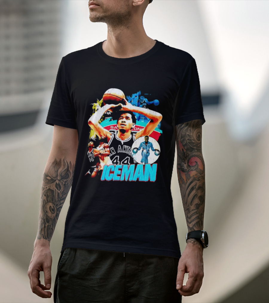 George Gervin Iceman San Antonio Spurs 44 Basketball Legend T-Shirt