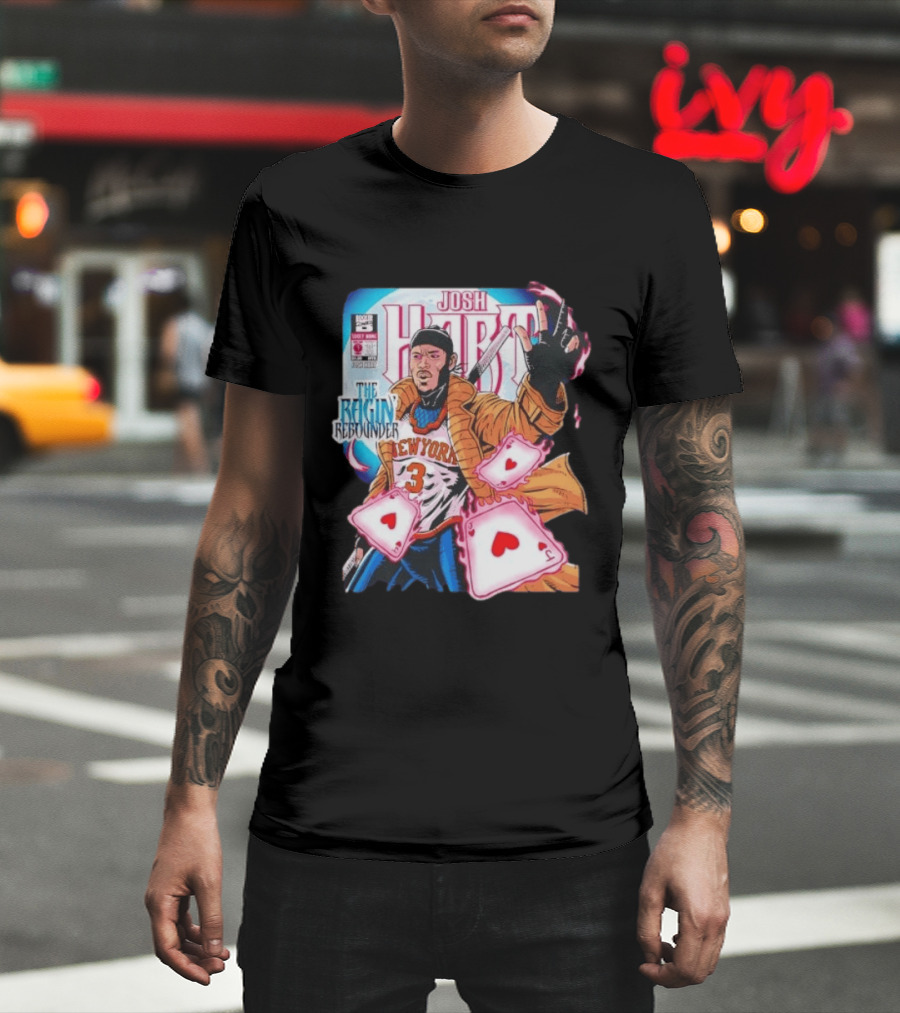 Josh Hart The Ragin' Rebounder Knicks New York Comic Style Basketball Cards T-Shirt