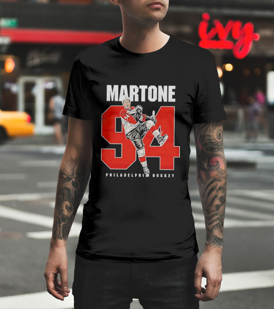 Martone 94 Philadelphia Hockey Player Celebration T-Shirt