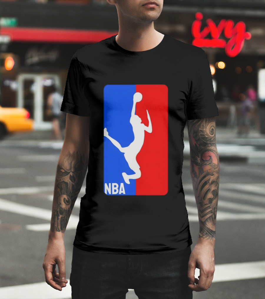 NBA Basketball 2026 Dunk Silhouette Red Blue T-Shirt