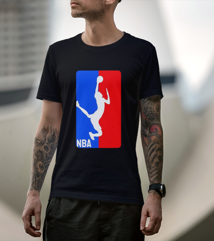 NBA Basketball 2026 Dunk Silhouette Red Blue T-Shirt