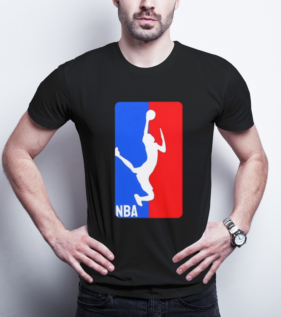 NBA Basketball 2026 Dunk Silhouette Red Blue T-Shirt