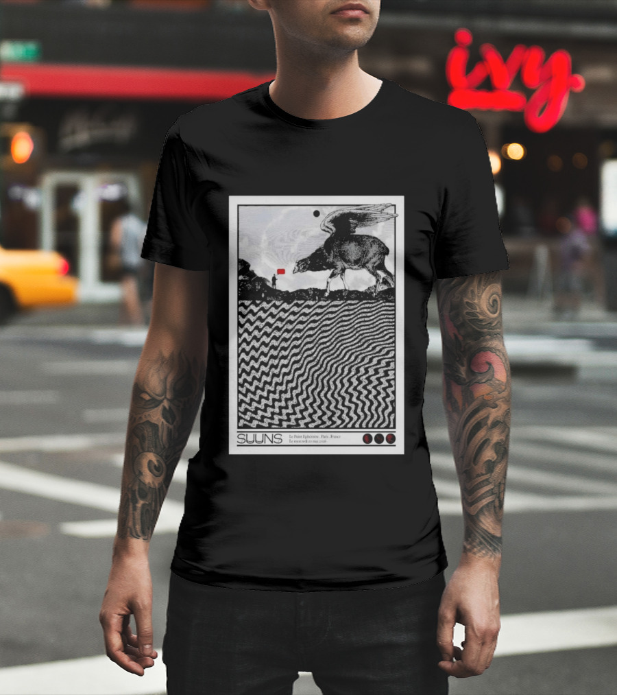 SUUNS Le Point Ephémère Paris France 20 Mai 2026 Winged Creature Landscape T-Shirt