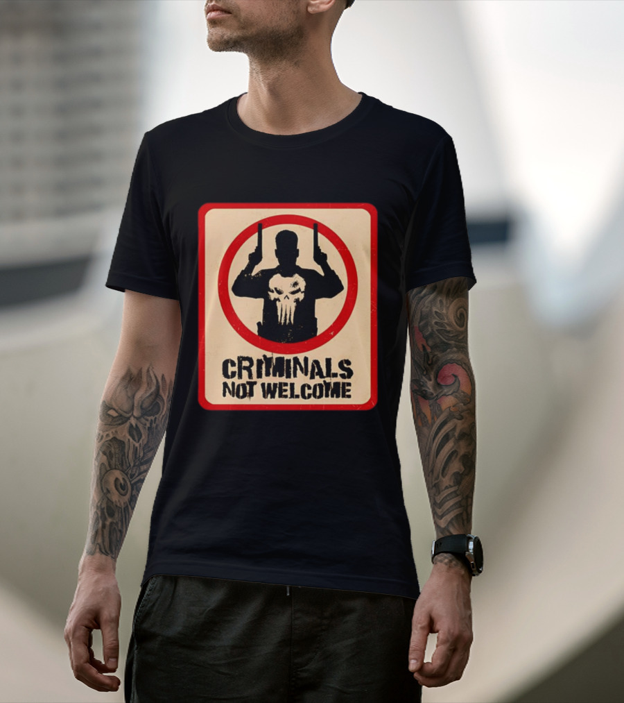 The Punisher Marvel Comics Criminals Not Welcome T-Shirt