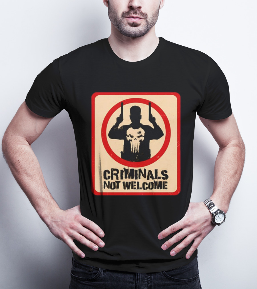 The Punisher Marvel Comics Criminals Not Welcome T-Shirt