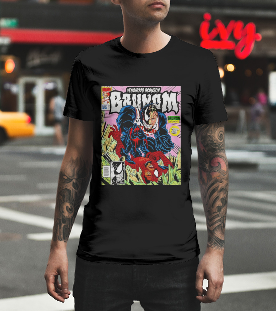 Venomous Brunson Venom X Jalen Brunson Marvel Comic Brunes Back Cover Price T-Shirt