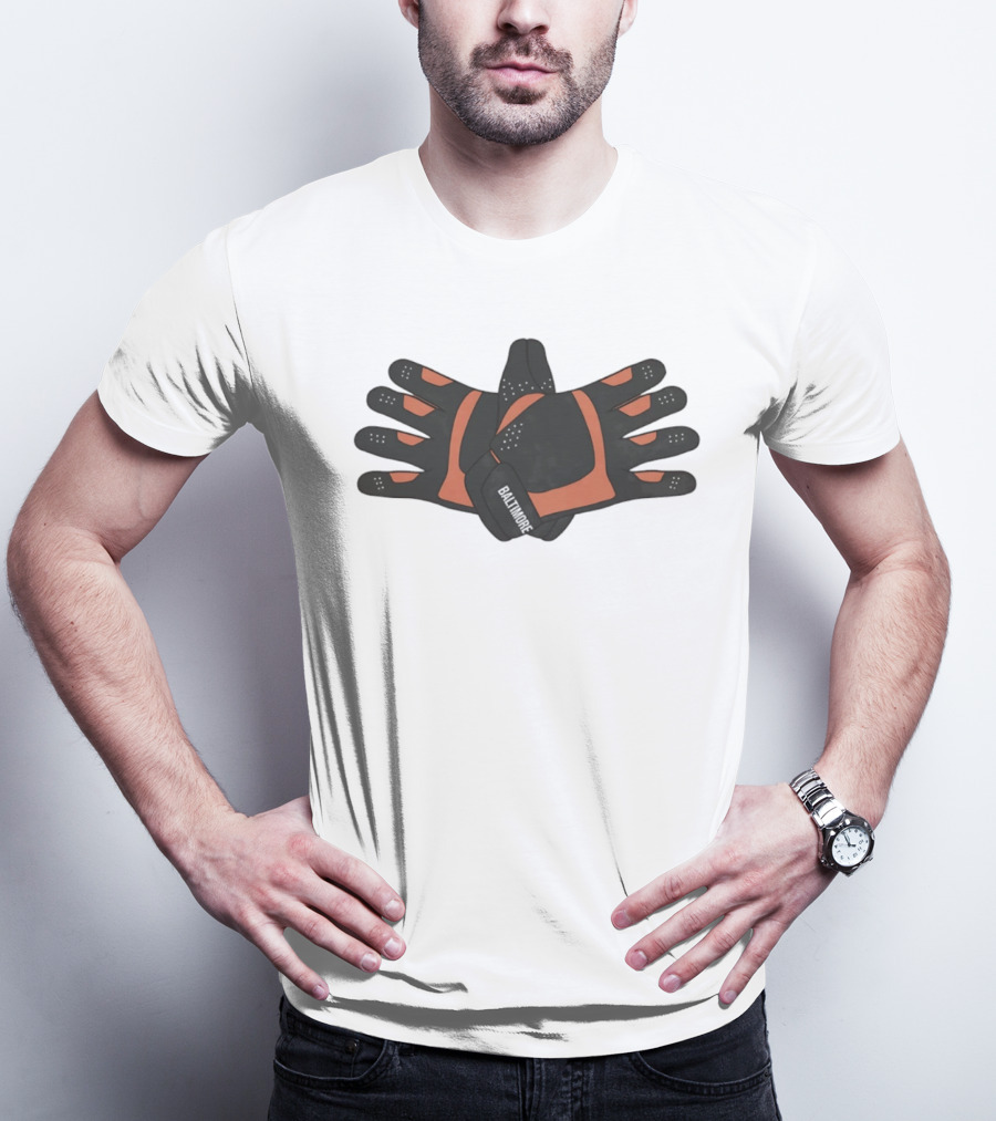 Baltimore Orioles Flapping Wings Baseball Gloves T-Shirt