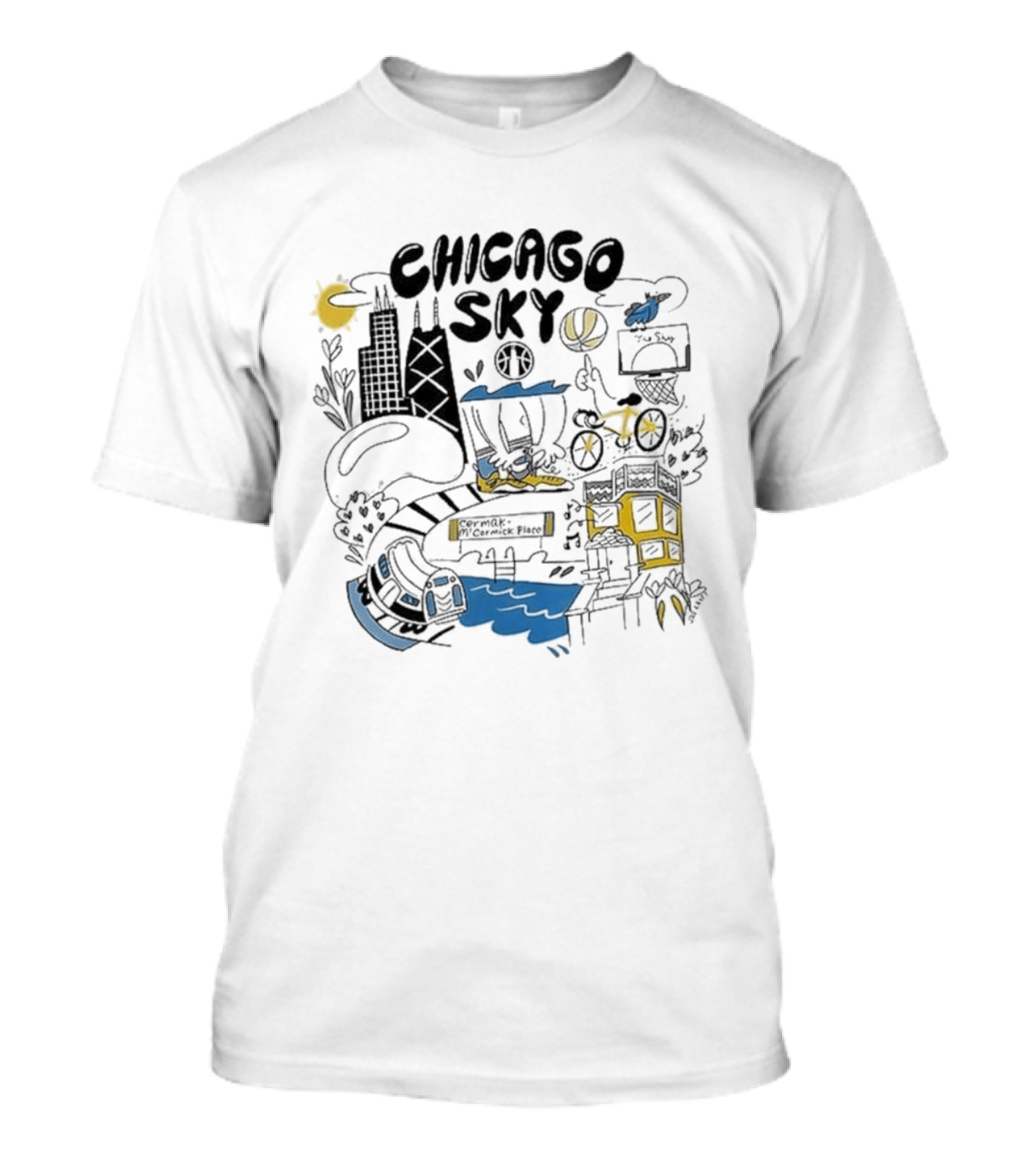 Chicago Sky 2026 Joe Kraft Skyline Basketball T-Shirt