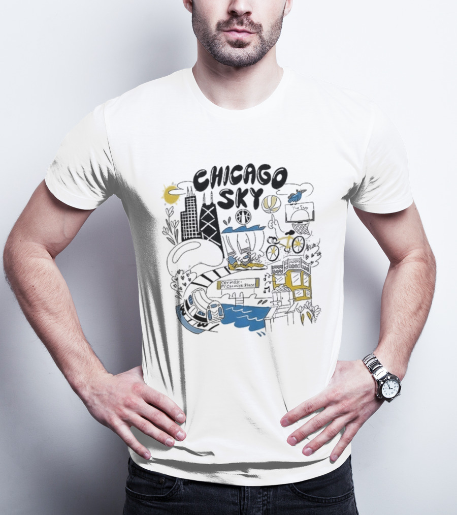 Chicago Sky 2026 Joe Kraft Skyline Basketball T-Shirt
