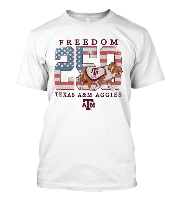 Texas A&M Aggies Freedom Reveille 250th Celebration T-Shirt