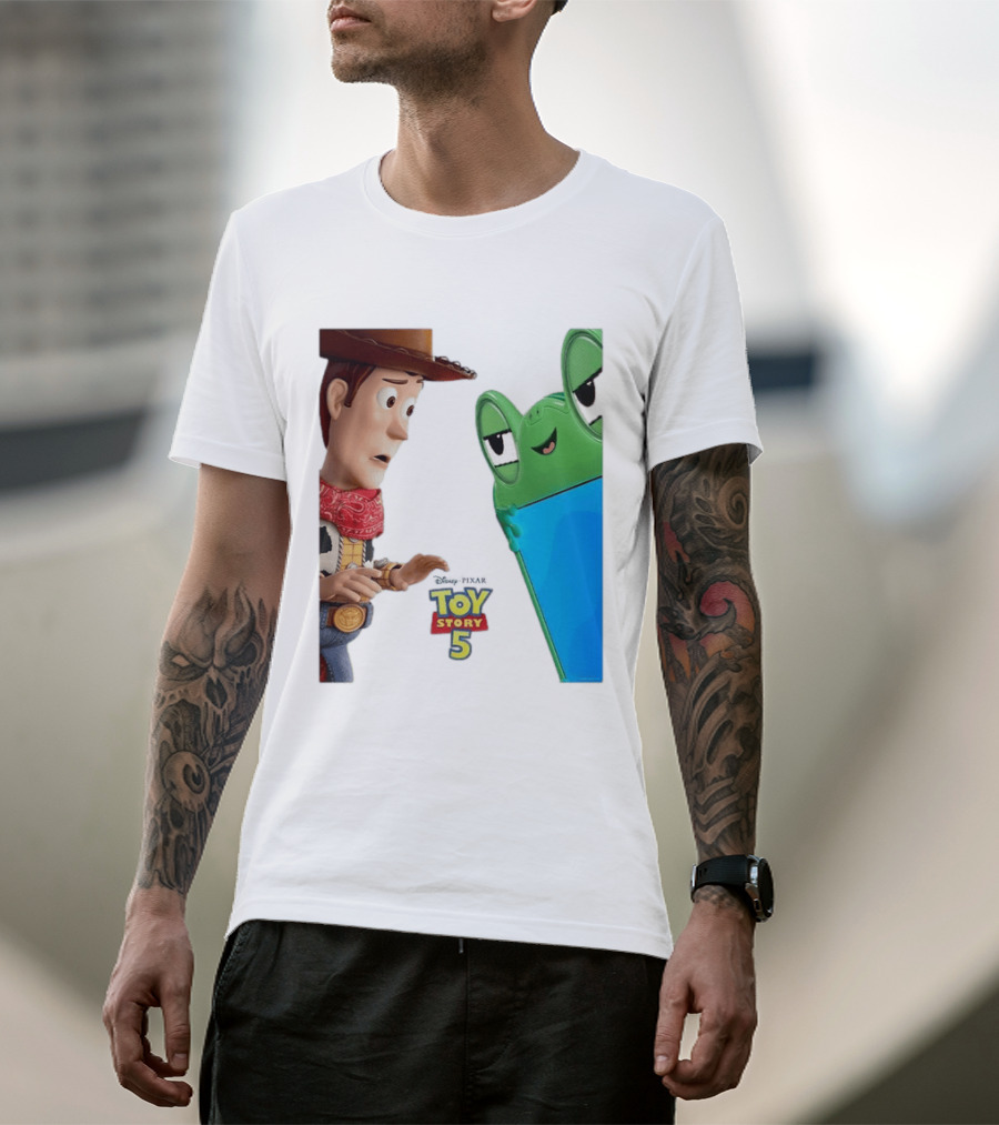 Toy Story 5 Woody And Animated Frog Encounter T-Shirt