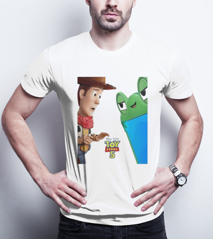 Toy Story 5 Woody And Animated Frog Encounter T-Shirt