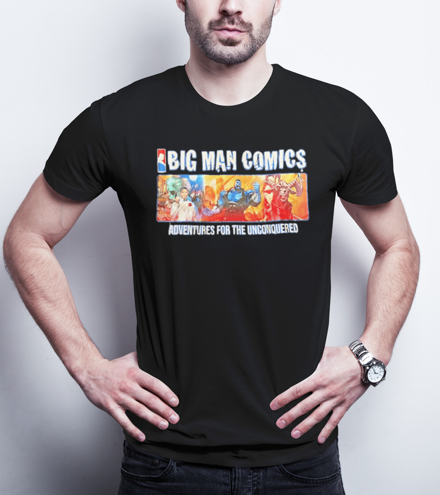 Big Man Comics Adventures For The Unconquered NBA Style Heroes T-Shirt