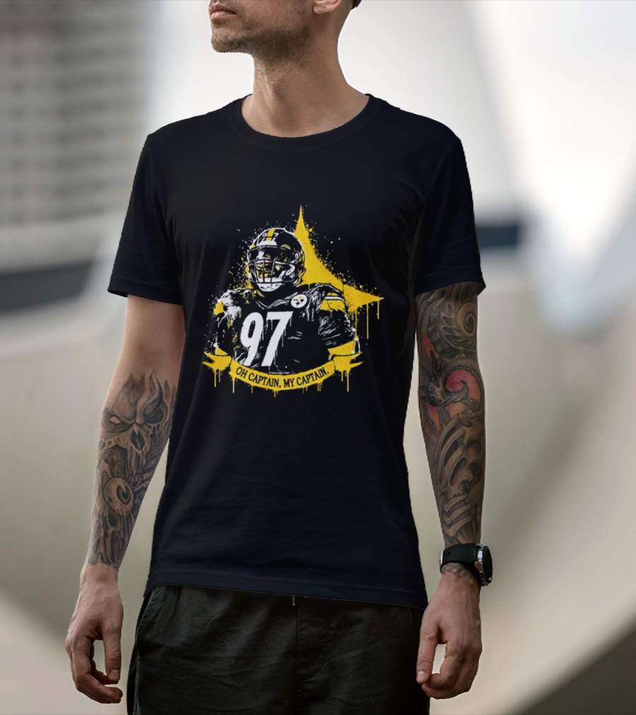 Oh Captain My Captain Cameron Heyward 97 Pittsburgh Steelers T-Shirt
