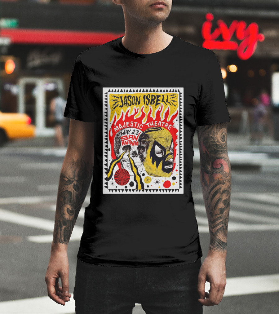 Jason Isbell May 23 San Antonio Majestic Theatre Skull And Mask T-Shirt