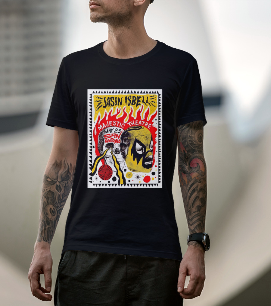 Jason Isbell May 23 San Antonio Majestic Theatre Skull And Mask T-Shirt