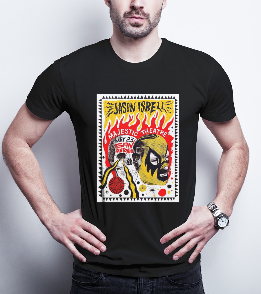 Jason Isbell May 23 San Antonio Majestic Theatre Skull And Mask T-Shirt