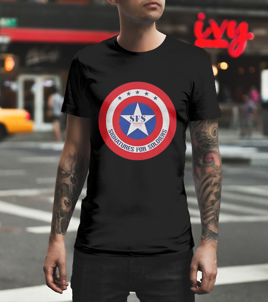 Signatures For Soldiers SFS Captain America Star Shield T-Shirt
