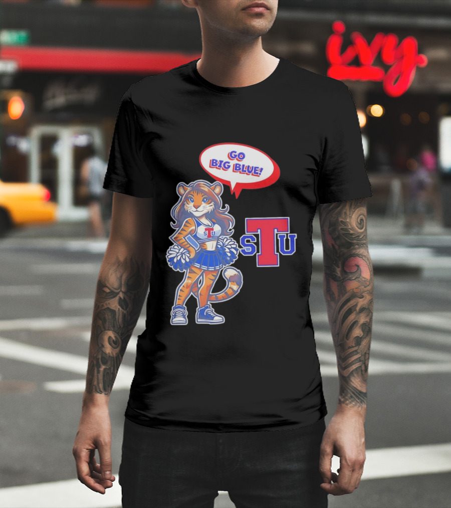 Tiger Cheerleader Go Big Blue STU T-Shirt