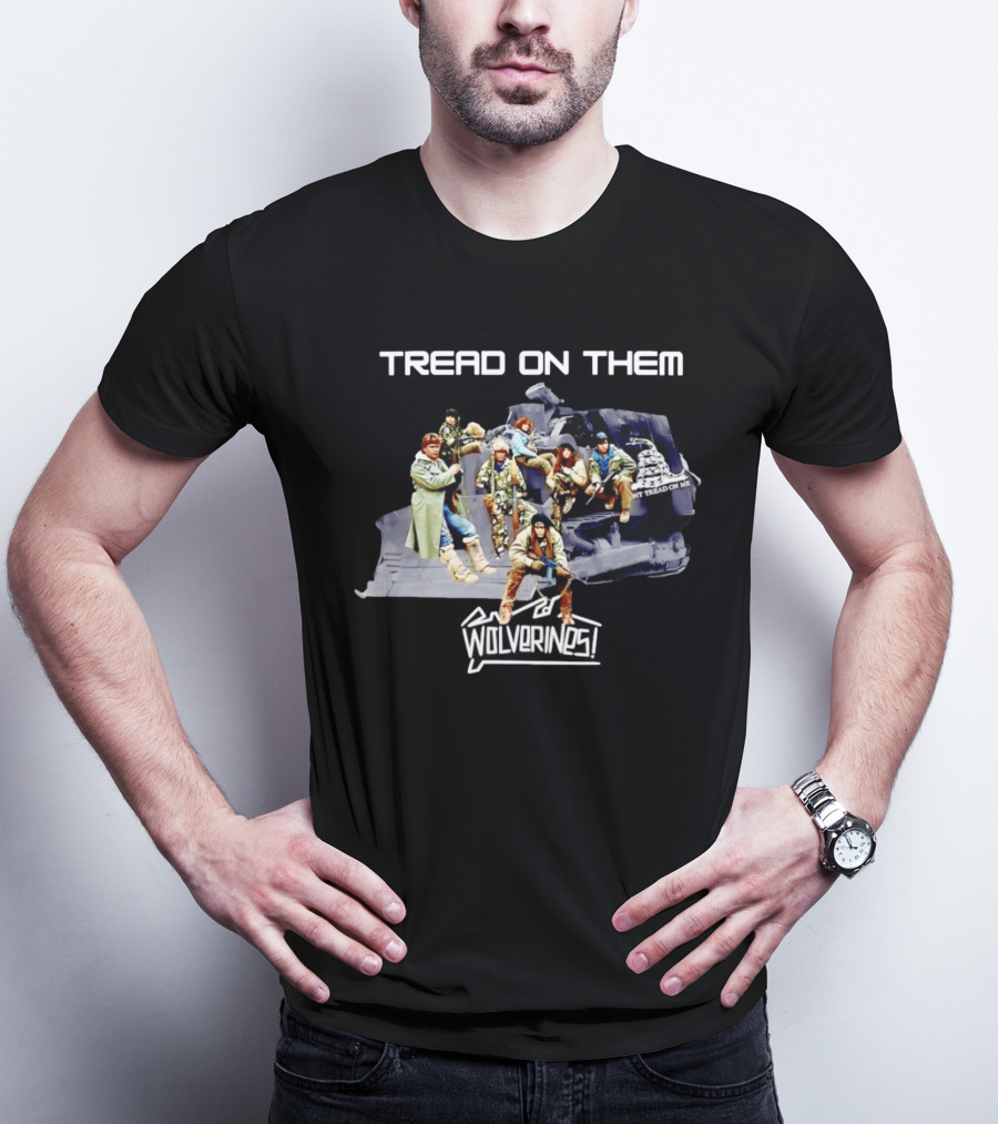 Tread On Them Wolverines Don't Tread On Me Helicopter Scene T-Shirt