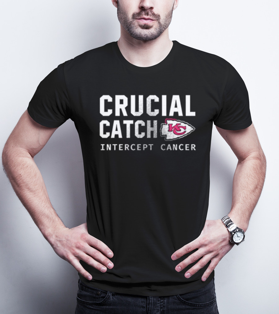 Kansas City Chiefs Crucial Catch Intercept Cancer KC Arrowhead T-Shirt