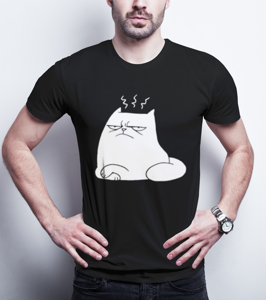 Judgement Cat Grumpy Steaming Expression T-Shirt
