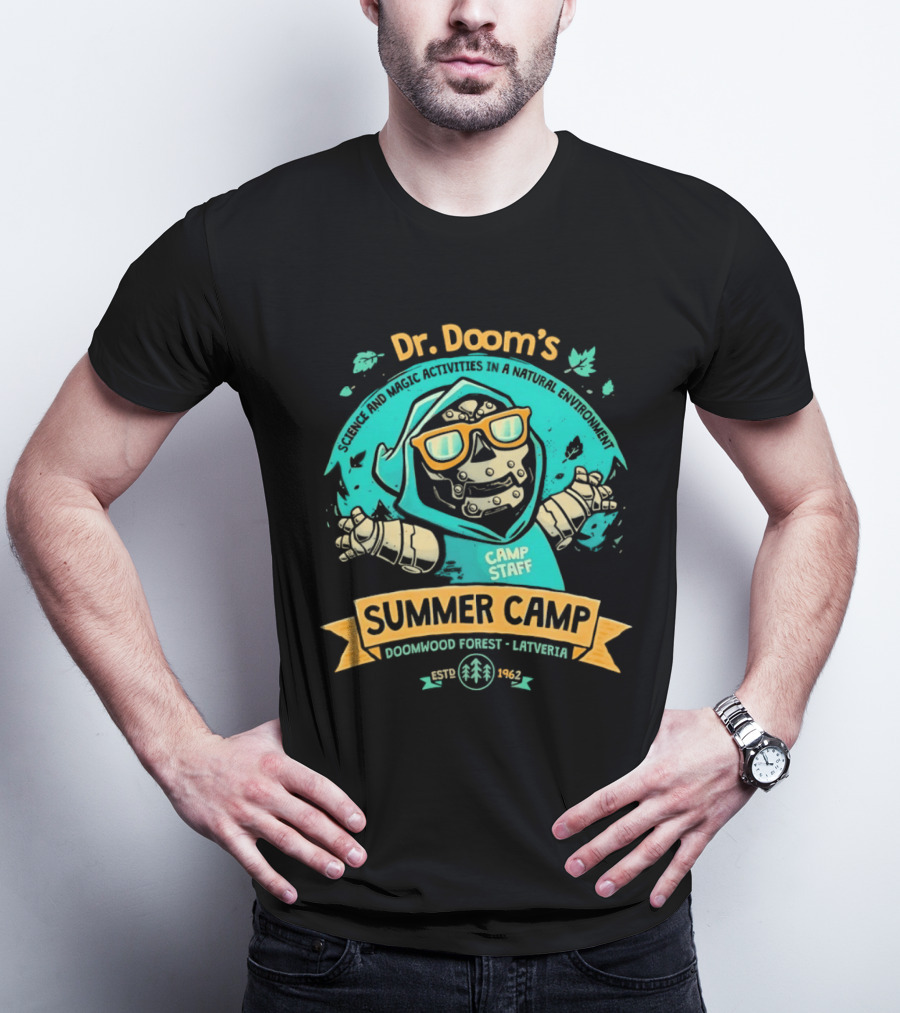 Dr. Doom's Summer Camp Doomwood Forest Latveria Camp Staff Marvel Adventures T-Shirt