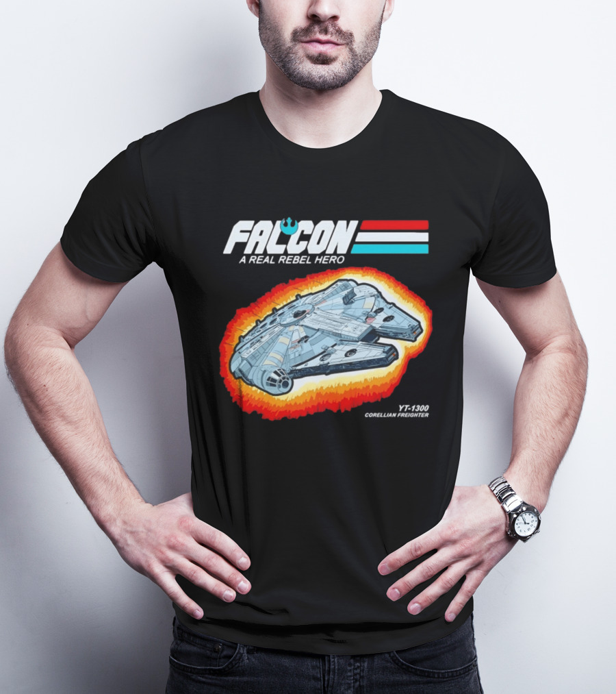 Millennium Falcon A Real Rebel Hero YT 1300 Corellian Freighter GI Joe T-Shirt