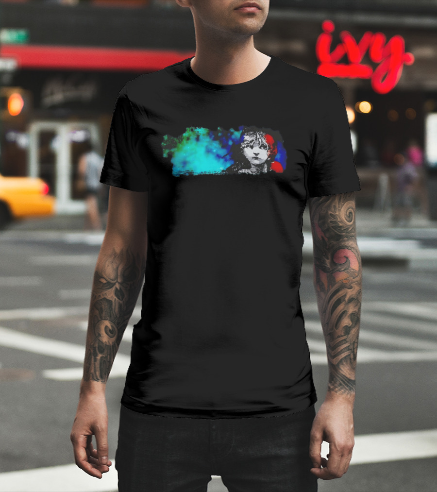 Rare Les Miserables Broadway Cosette Blue Red Watercolor T-Shirt