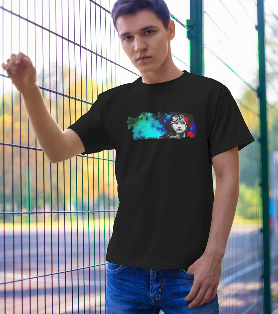 Rare Les Miserables Broadway Cosette Blue Red Watercolor T-Shirt