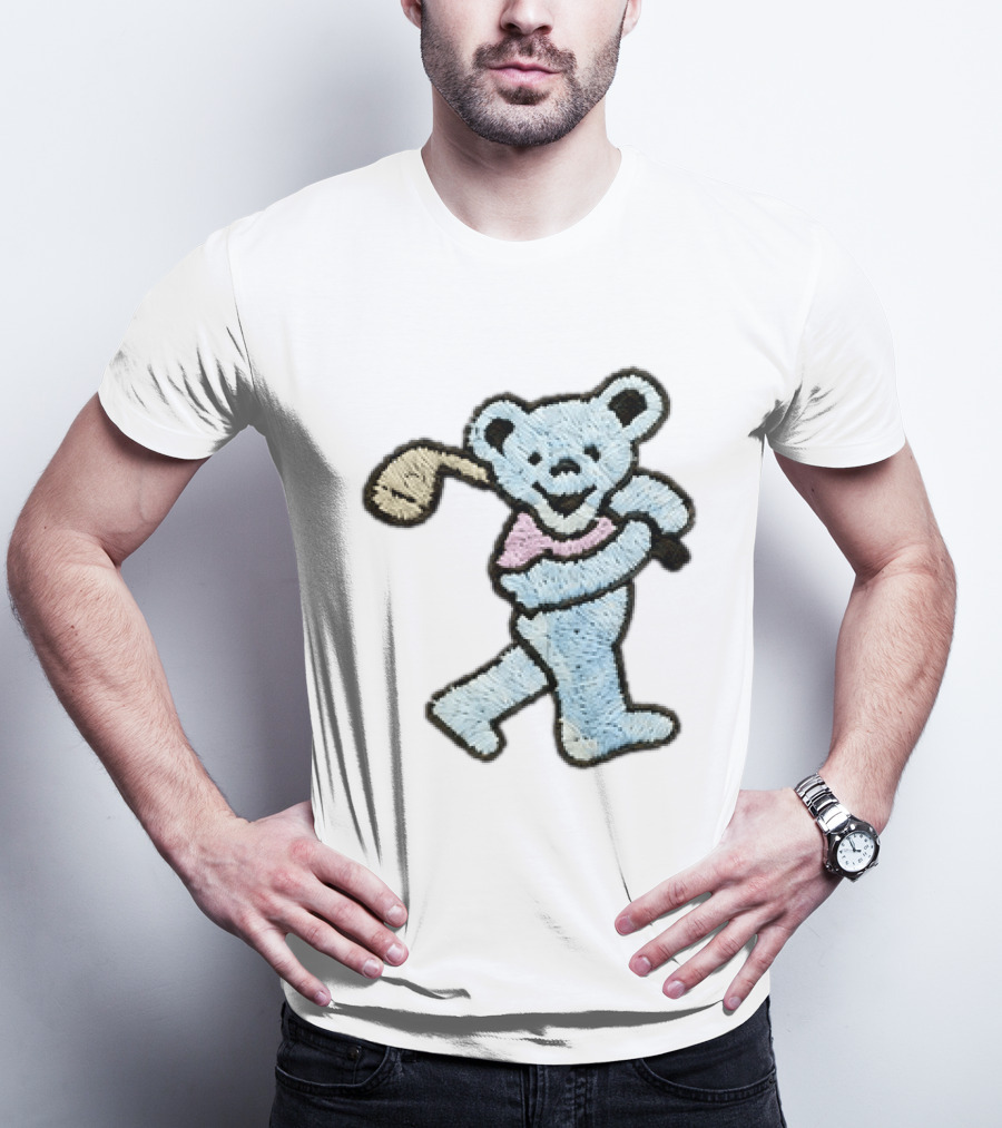 2026 Grateful Dead Bear Golf Embroidered Patch T-Shirt