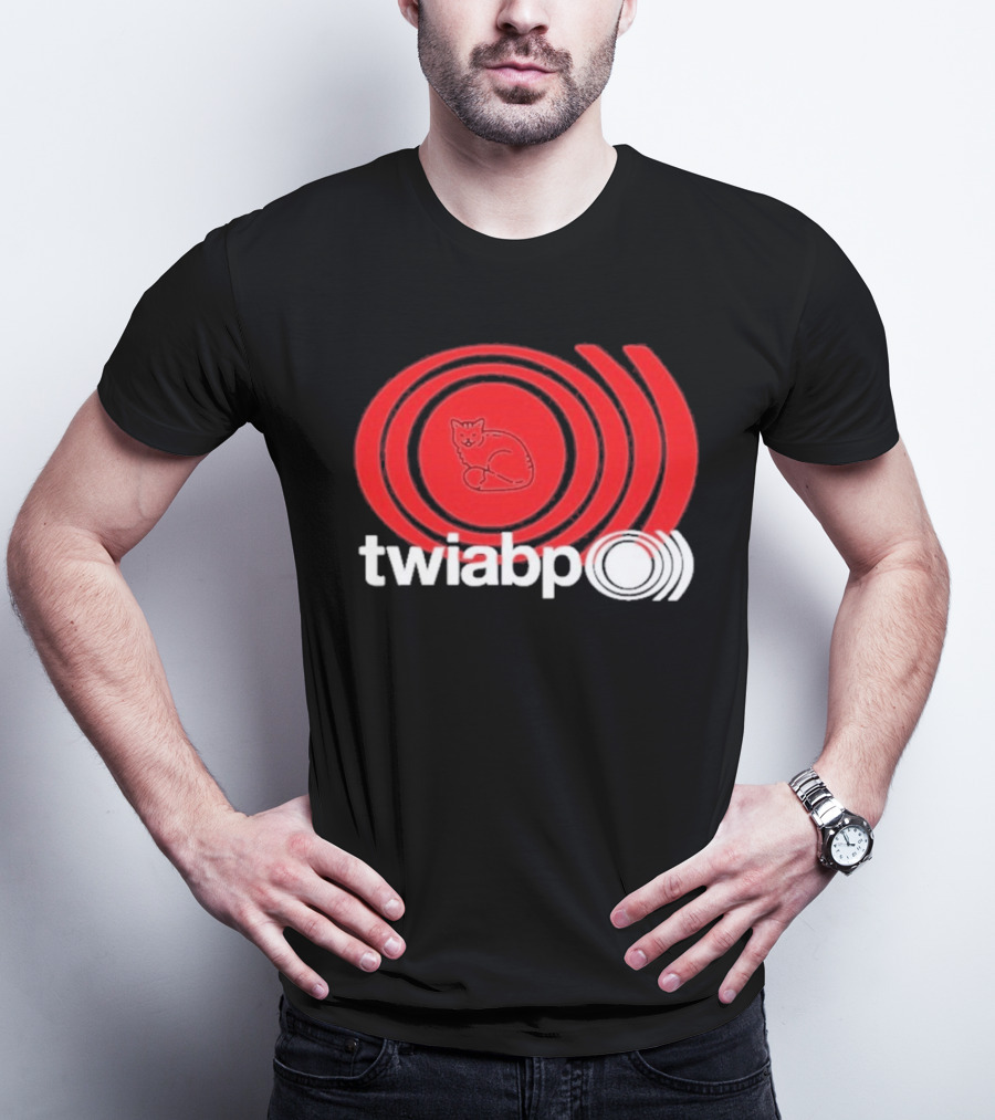 Twiabp Sunn Rip Cat In Red Concentric Circle T-Shirt