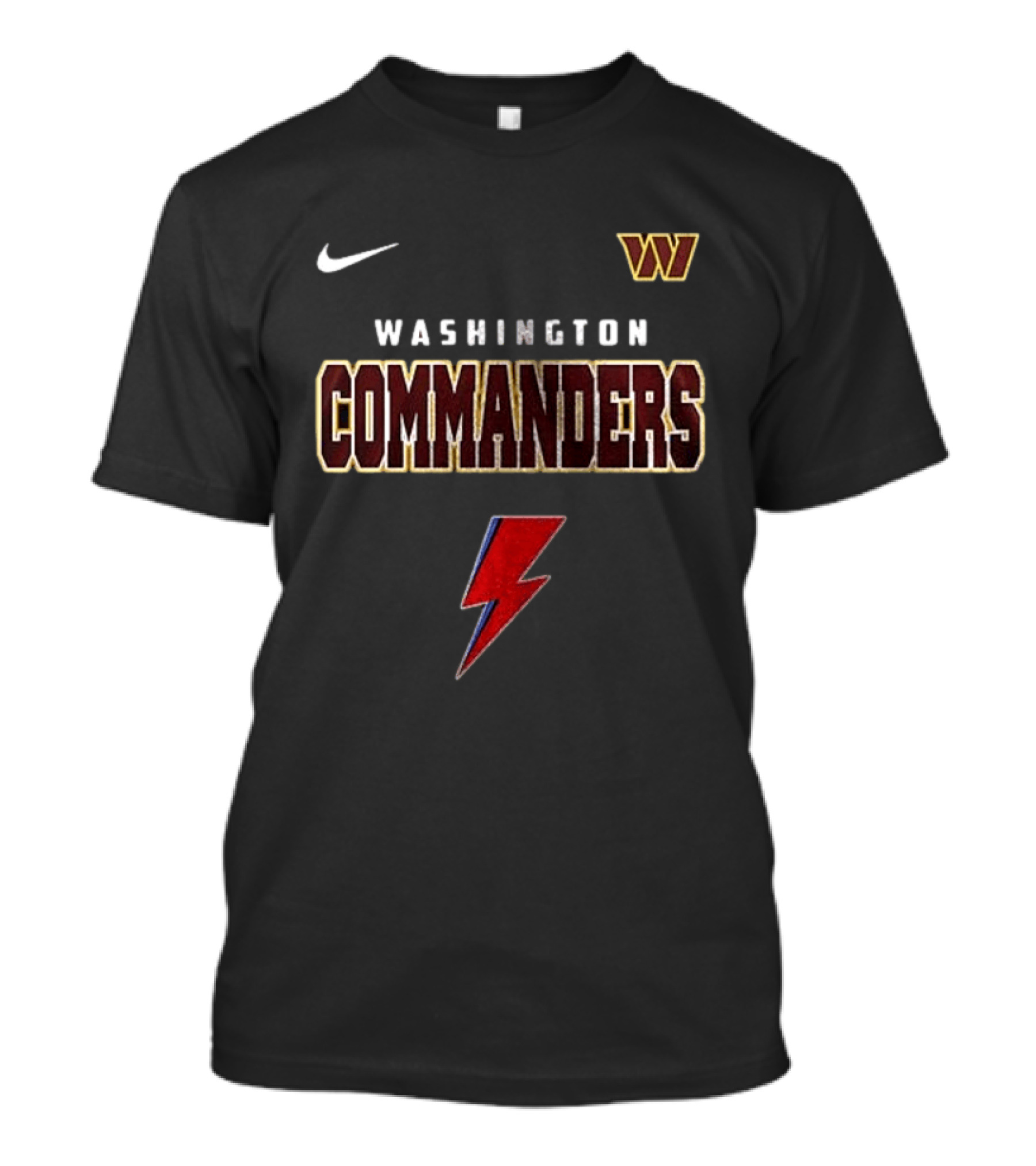 Washington Commanders Nike Logo Red Lightning Bolt T-Shirt