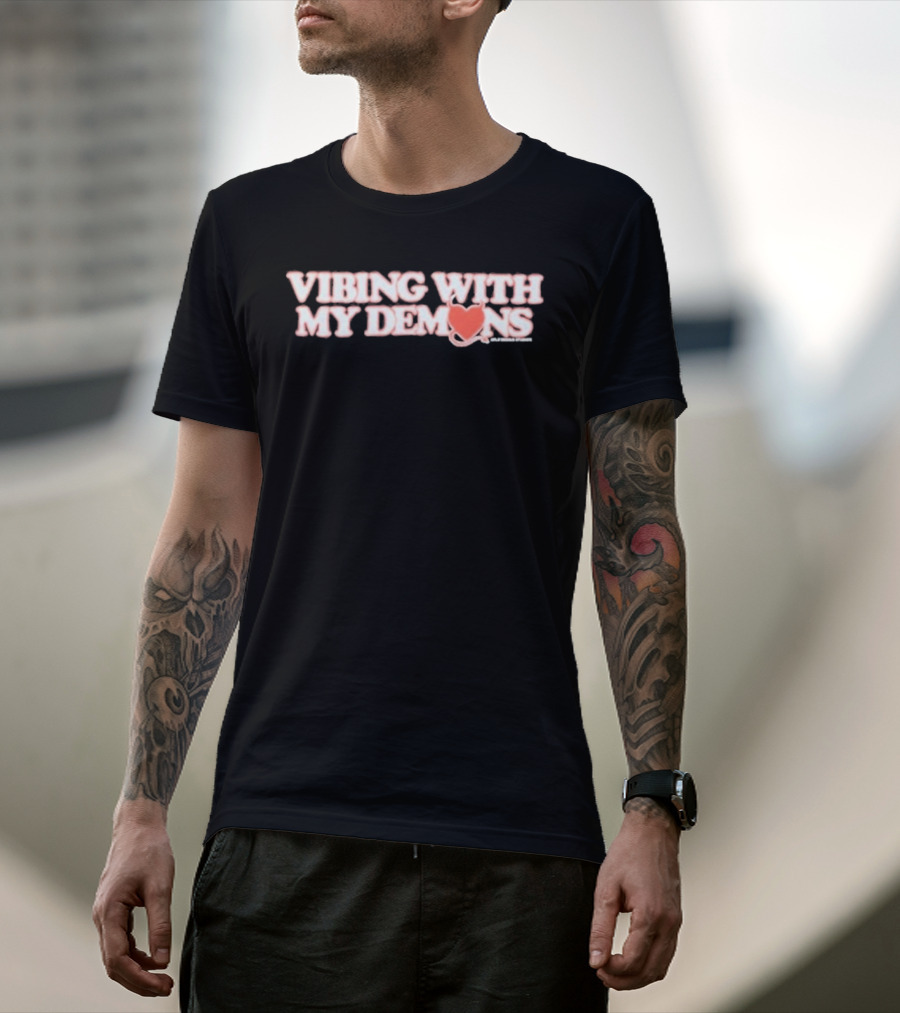 XPLR Vibing With My Demons Heart Devil Tail T-Shirt