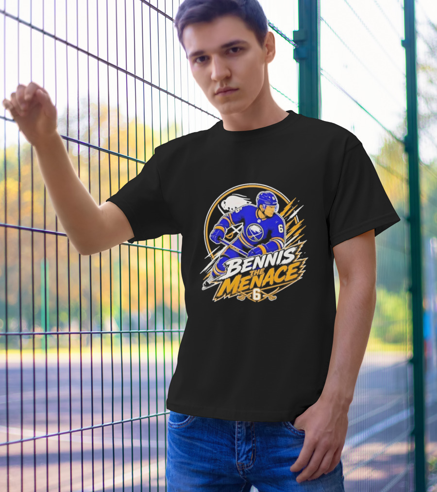 Zach Benson Buffalo Sabres Bennis Menace 6 Hockey Player T-Shirt