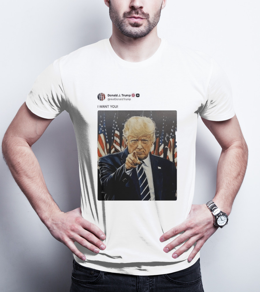 Trump I WANT YOU American Flags T-Shirt