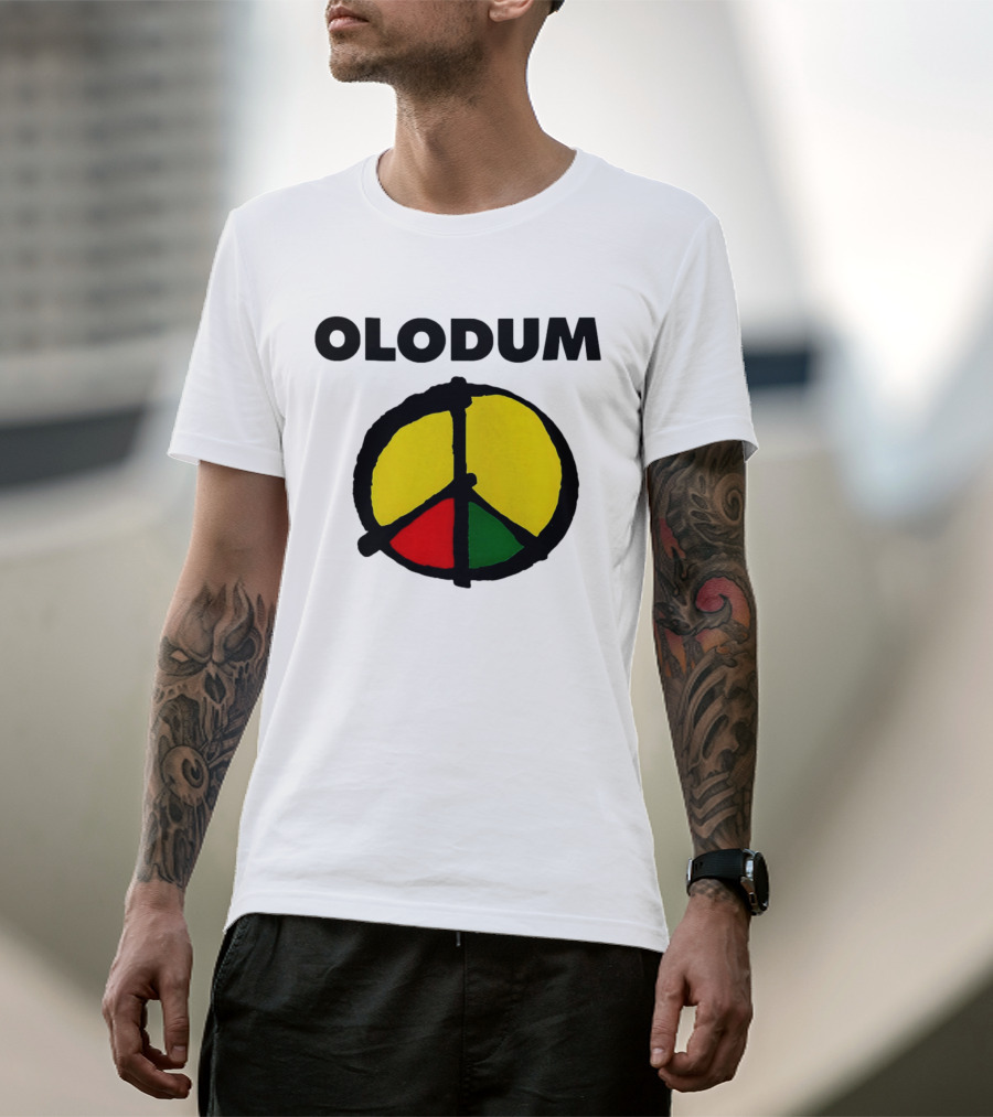 Michael Olodum Peace Symbol Red Yellow Green T-Shirt