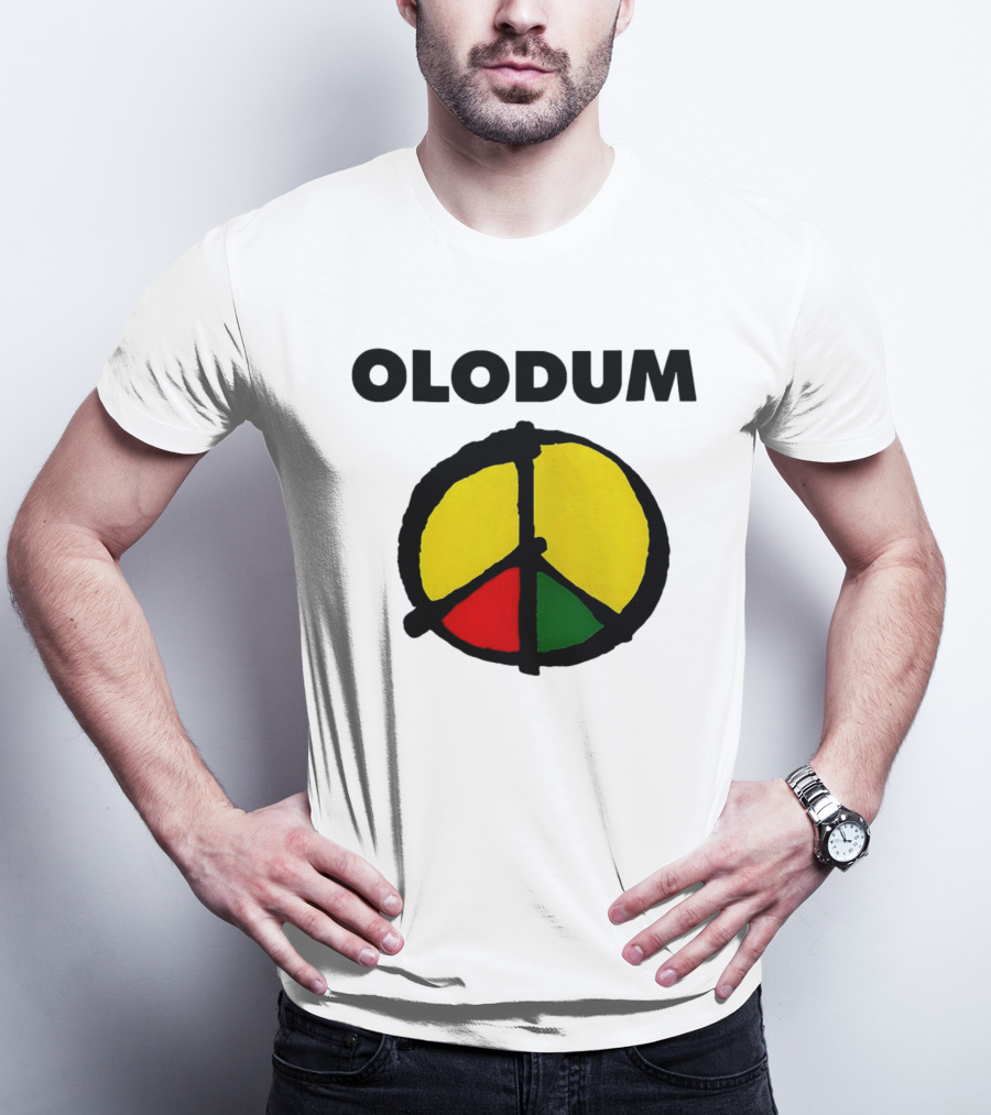 Michael Olodum Peace Symbol Red Yellow Green T-Shirt