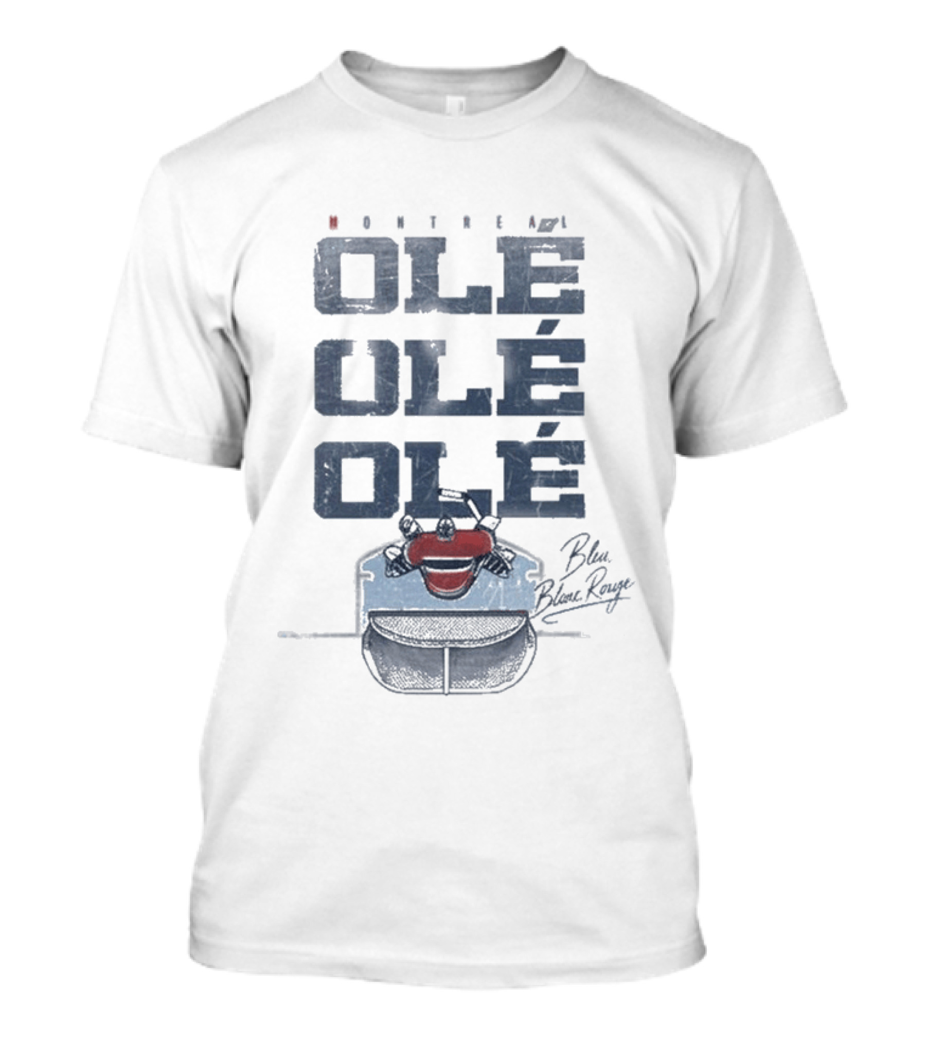 Montreal Canadiens Ole Ole Ole Bleu Blanc Rouge Hockey T-Shirt