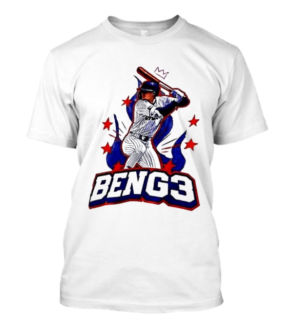 BENG3 Baseball Player Pinstripe Jersey Crown Stars T-Shirt