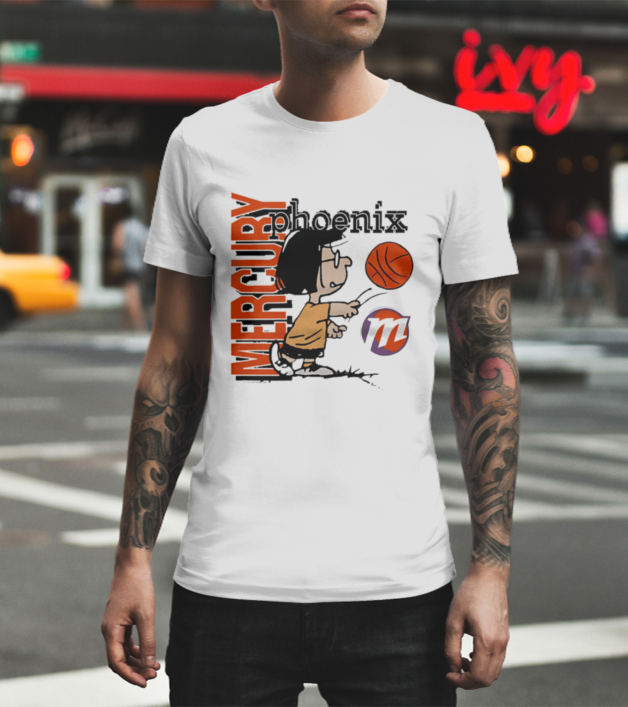 Phoenix Mercury WNBA Peanuts Marcie Basketball Collaboration T-Shirt