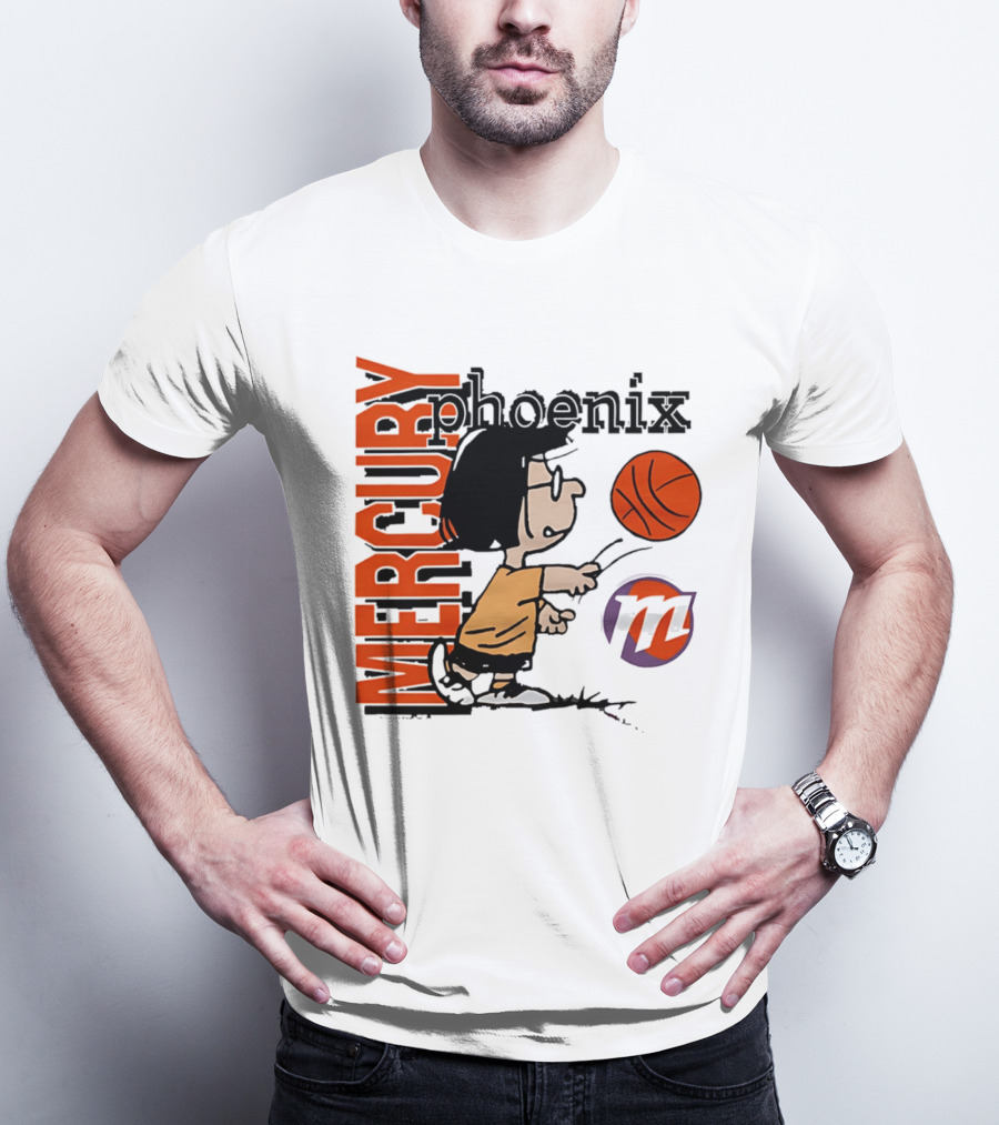 Phoenix Mercury WNBA Peanuts Marcie Basketball Collaboration T-Shirt