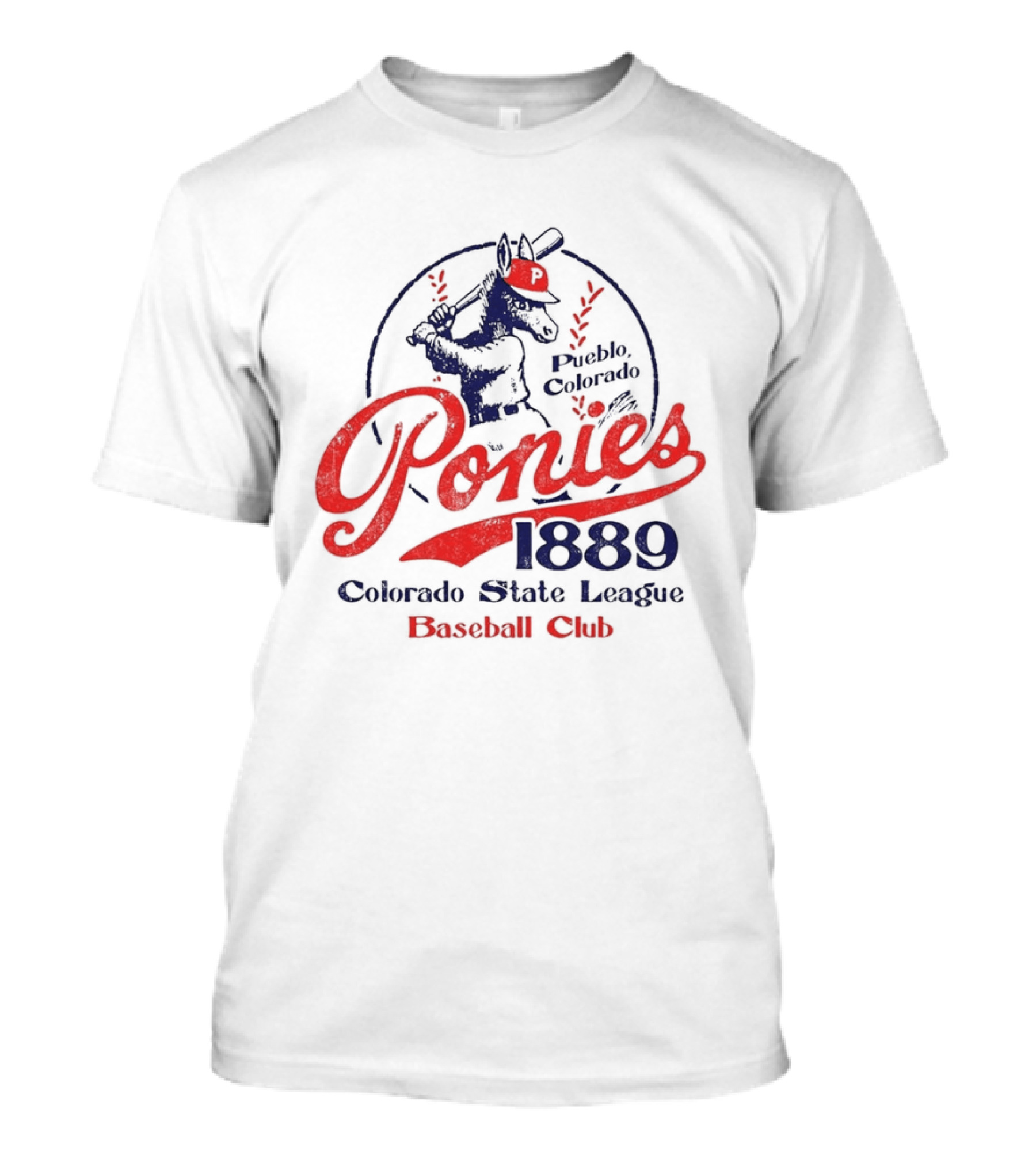 Pueblo Ponies 1889 Colorado State League Baseball Club T-Shirt