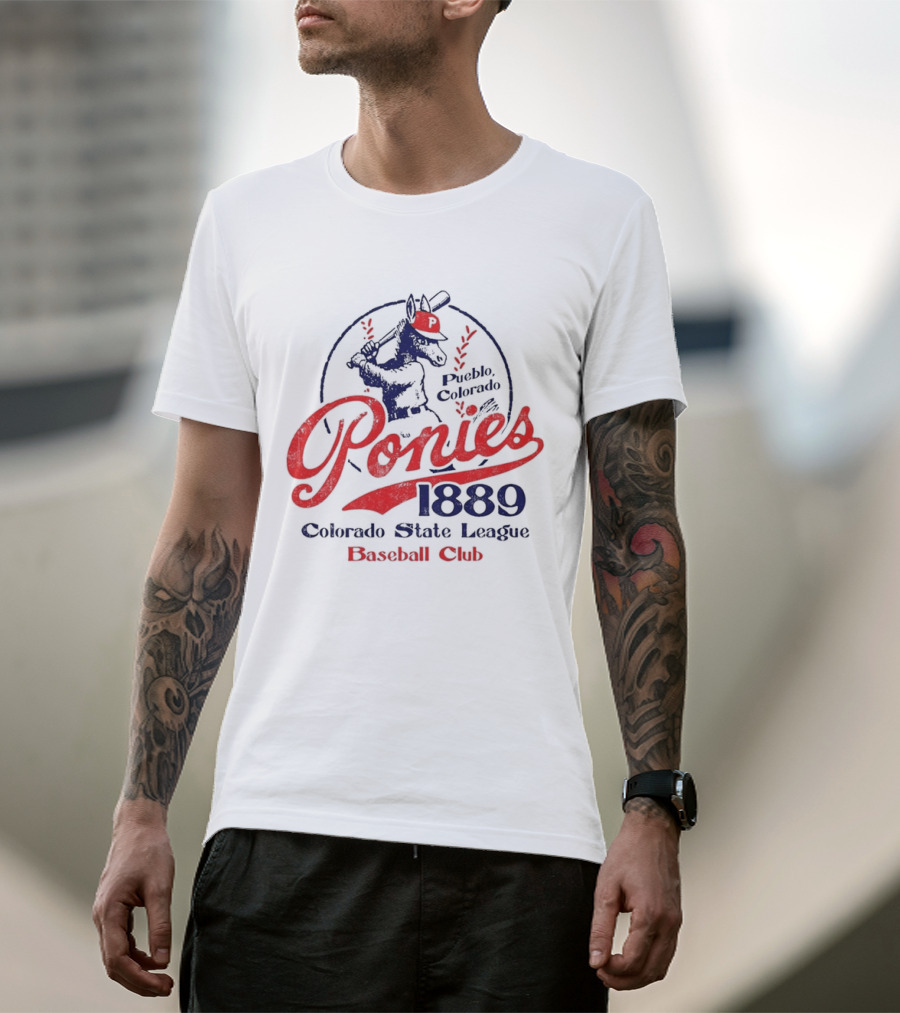 Pueblo Ponies 1889 Colorado State League Baseball Club T-Shirt