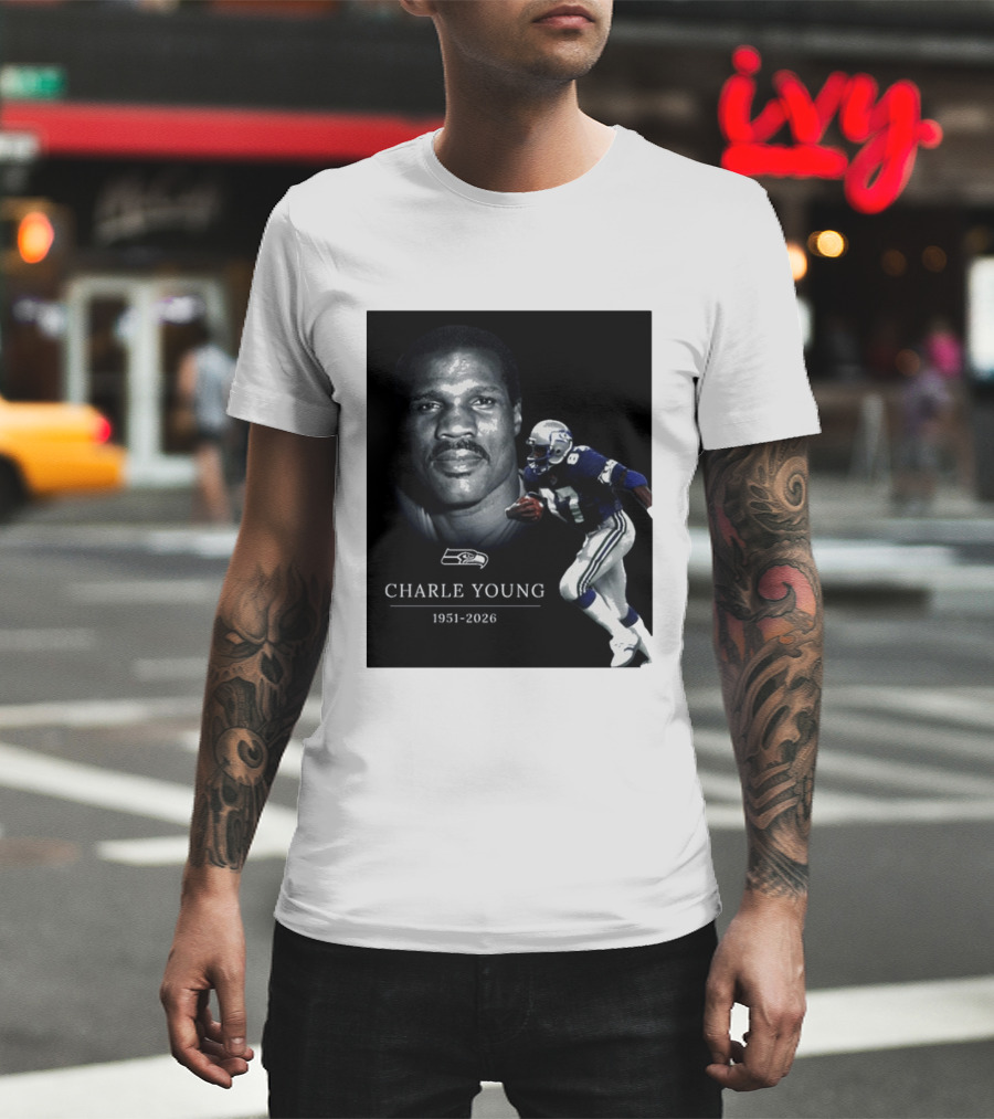 Seattle Seahawks Charle Young 1951 2026 Remembrance T-Shirt