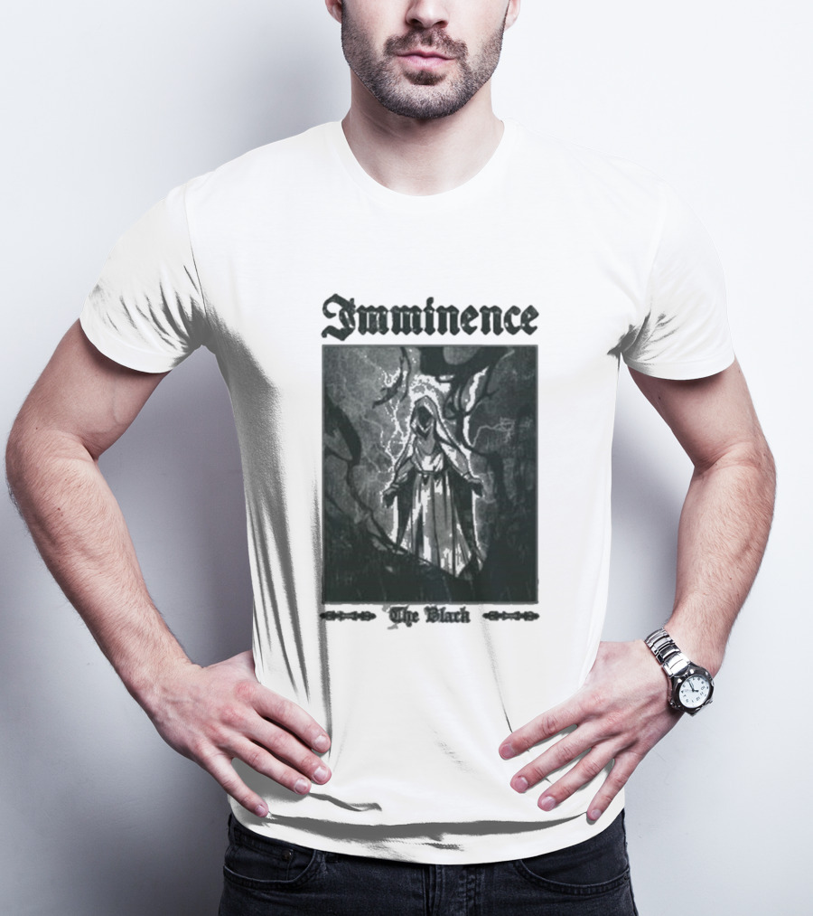 Imminence The Black Oracle Cloaked Figure With Lightning And Trees T-Shirt