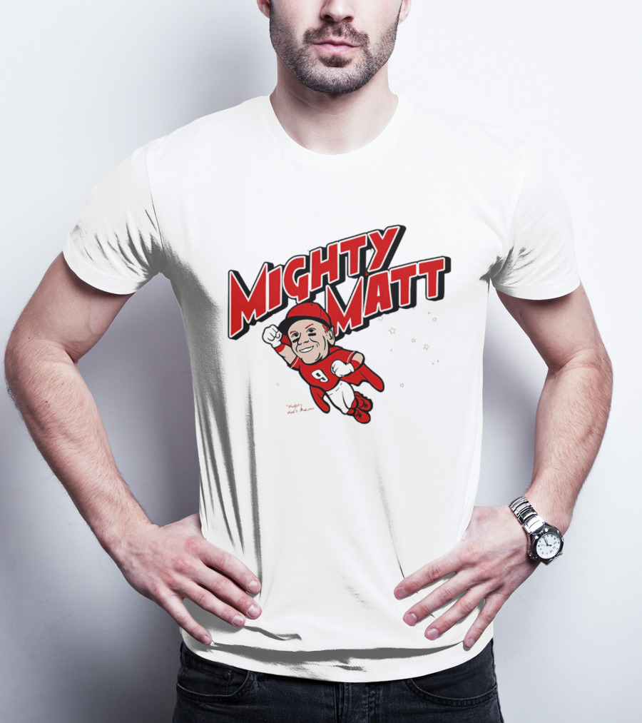 Mighty Matt McLain Cincinnati Reds Cartoon Superman T-Shirt